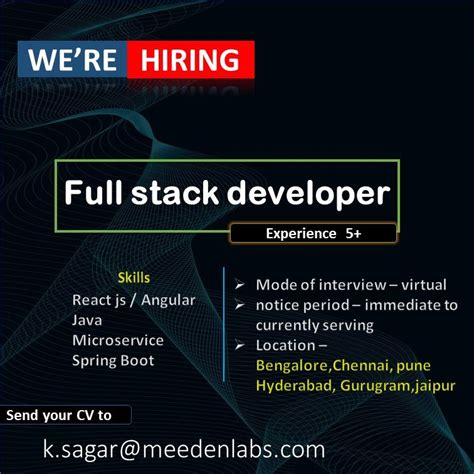 Mnc Hiring Fullstackdeveloper Java Reactjs Angular Springboot Krupa Sagar
