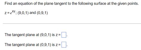 Solved Find An Equation Of The Plane Tangent To The Chegg