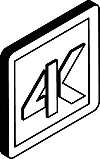 빨간색 4k 해상도 간판 아이소메트릭 개념 벡터 아이콘 디자인 영화 제작기호 비디오 제작 장비 기호 스트리밍 미디어 및 영화 제작자 스톡 일러스트레이션 Full Hd