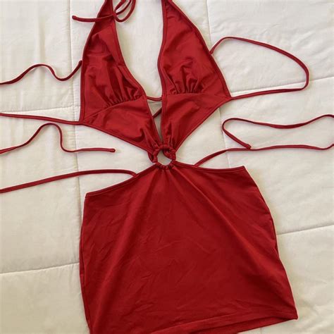 Cherry 🍒 Red Mini Dress Soft Material Depop
