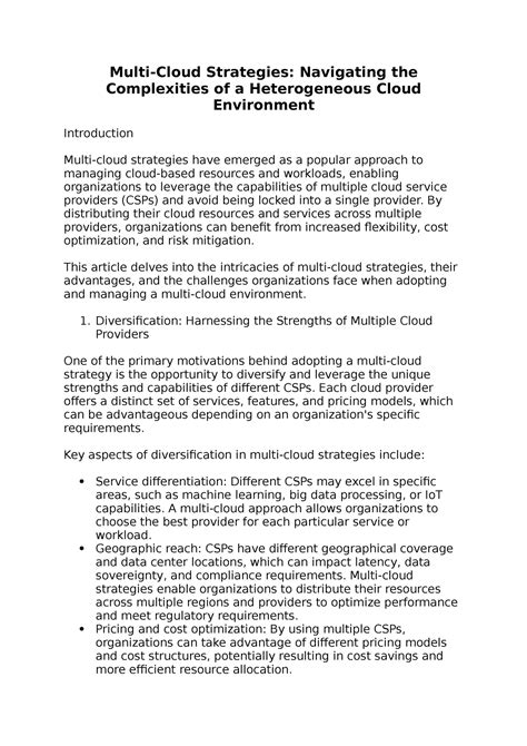 Multi Cloud Strategies Navigating The Complexities Of A Heterogeneous