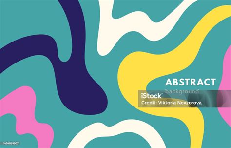 Curvy Line Organic Blob Pattern Fluid Abstract Shapes Forms Flat Vector Illustration Stock