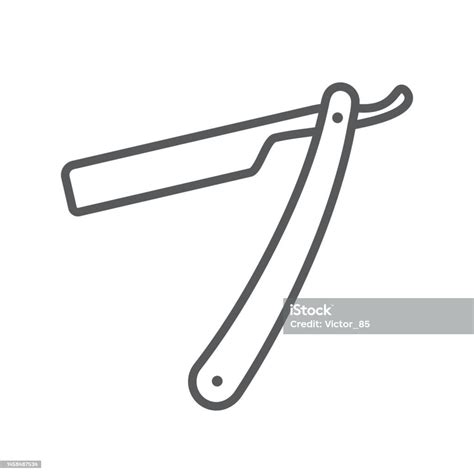 직선 면도기 라인 아이콘입니다 흰색 배경에 격리된 미니멀리스트 아이콘 스트레이트 면도기 심플한 실루엣 벡터에 대한 스톡 벡터 아트 및 기타 이미지 Istock