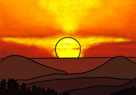 How To Draw A Sunset Design School