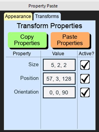 Property Paste Plugin For Copying The Appearance And Transforms Of