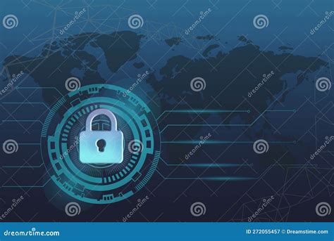 Global Network Security Illustration With World Map Stock Illustration Illustration Of Drawing