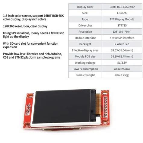 Rees52 18 Inch Spi Tft Lcd Display Module Tft Display Module Blue At