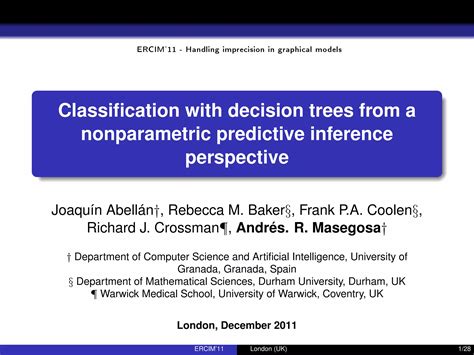 Lassification With Decision Trees From A Nonparametric Predictive Inference Perspective Ppt