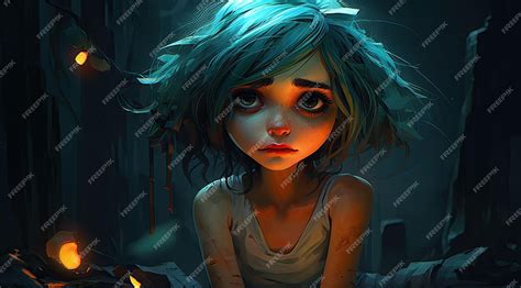 Premium Ai Image A Cartoon Of A Girl With Big Eyes