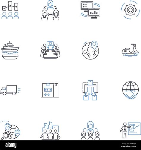 Parcelling Out Line Icons Collection Distribution Allocation Fractioning Dispersion
