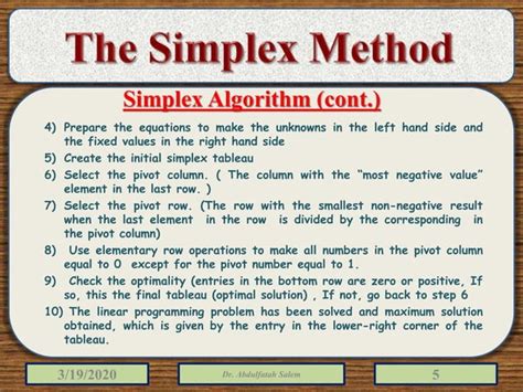 Linear Programming Simplex Method Pptx