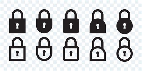 Lock Icons Set Padlocks Icons Security Lock Signs Vector Illustration 35658666 Vector Art At