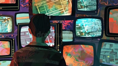 Person Surrounded By Multiple Monitors Stock Footage Video Of Technology Abstract 350077752