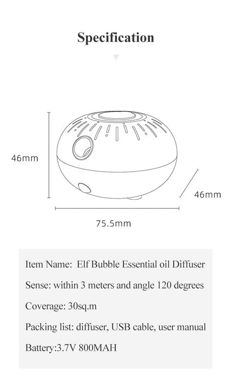 Portable Mini Waterless Doterra Bubble Motion Activated Essential Oil Diffuser