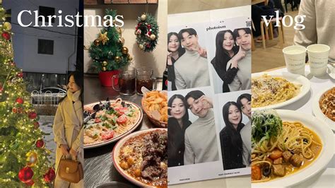 Vlog 얼마만에 화이트 크리스마스야 ️🎄☃️🎅 크리스마스주간 연말파티장소 데이트브이로그 명동신세계백화점