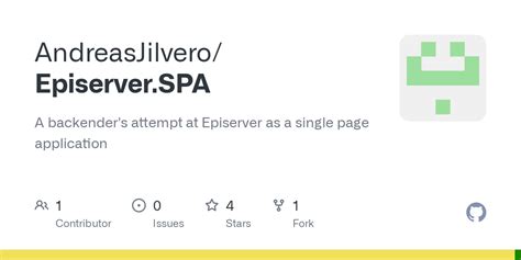 Github Andreasjilveroepiserverspa A Backenders Attempt At Episerver As A Single Page