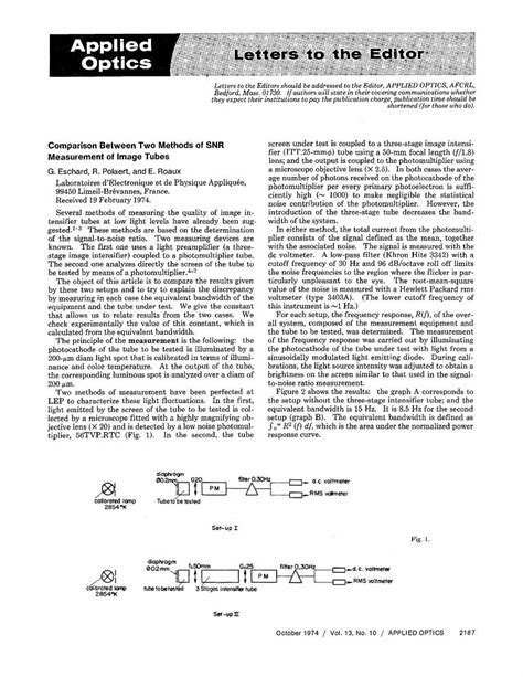 pdf comparison between two methods of snr measurement of image tubes