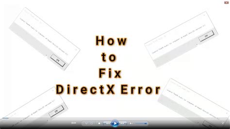 How To Fix Directx Error Youtube