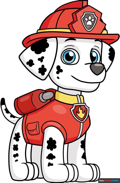 How To Draw Marshall From Paw Patrol Really Easy Drawing Tutorial