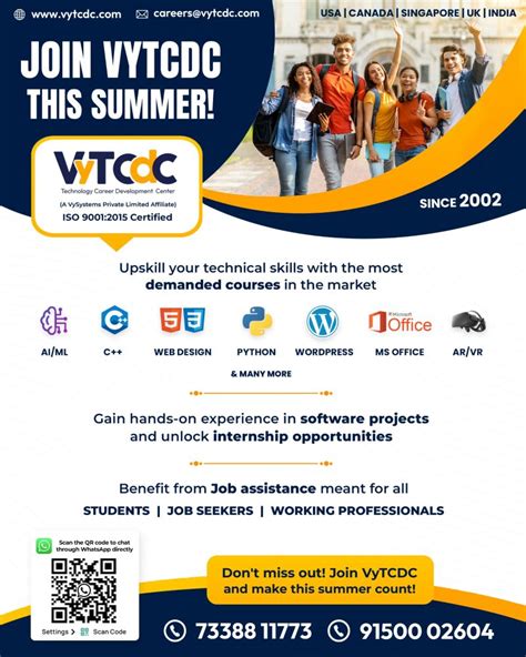 Vytcdc On Linkedin Vytcdc Summercourses Softwareskills Handsonexperience