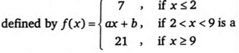 The Values Of A And B Such That The Function Continuous Function Are