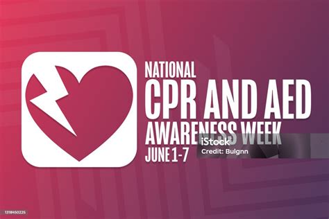 국가 심폐 소생술 및 Aed 인식 주간 휴일 개념 배경 배너 카드 텍스트 비문이있는 포스터용 템플릿 벡터 Eps10 그림입니다 스포츠 훈련에 대한 스톡 벡터 아트 및 기타