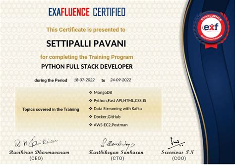 Pavani Settipalli On Linkedin Pythonfullstackdeveloper Certified Codingjourney