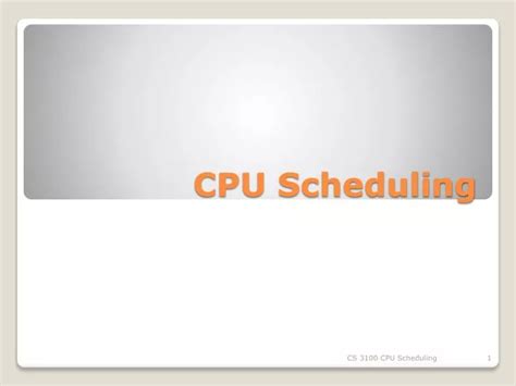 PPT CPU Scheduling PowerPoint Presentation Free Download ID