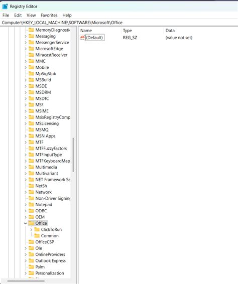 Missing Office Registry Keys Microsoft Qanda