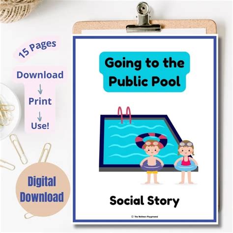 Social Story Going To The Public Pool Swimming Social Story Tpt