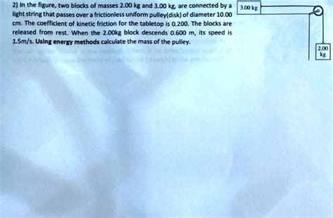 2 In The Figure Two Blocks Of Masses O0 Kg And 300 Kg Are Connected By 3mkg Light String That