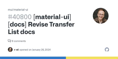 [material ui][docs] remove transfer list from components inputs · issue 40800 · mui material ui