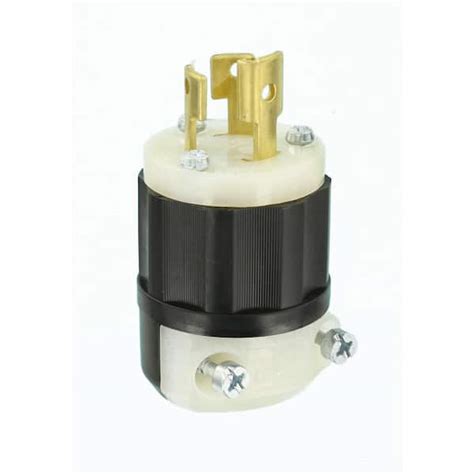 Leviton 15 Amp 125 Volt Straight Plug Black And White 59 Off
