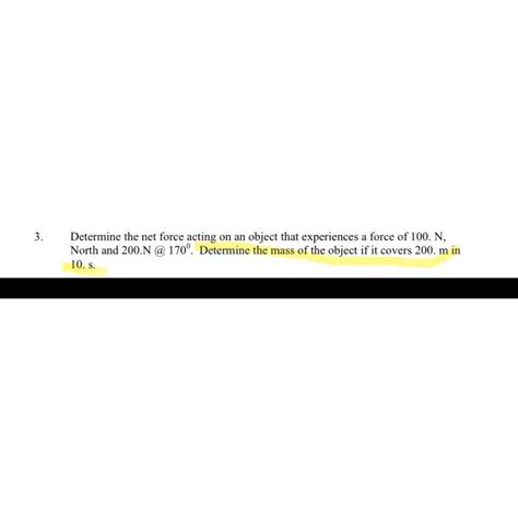 Solved Determine The Net Force Acting On An Object That