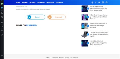 cara membuat slide demo dan download button dengan css di blogger inwepo