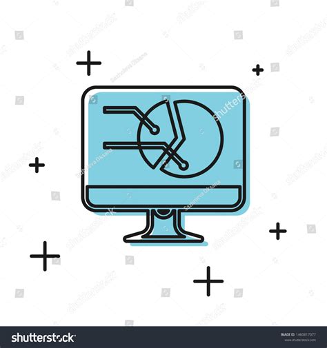 Black Computer Monitor Graph Chart Icon Stock Vector Royalty Free 1460817077 Shutterstock