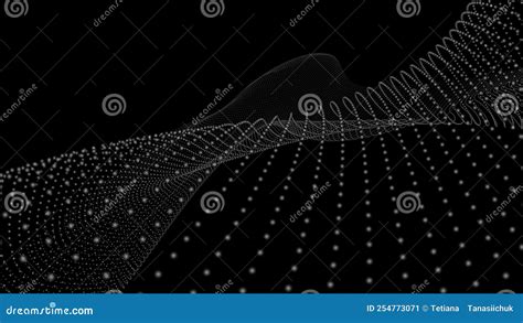 Wave Of Particles Abstract Background With A Dynamic Wave Big Data