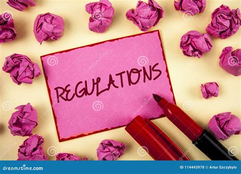 Word Writing Text Regulations Business Concept For Rules Laws Corporate Standards Policies