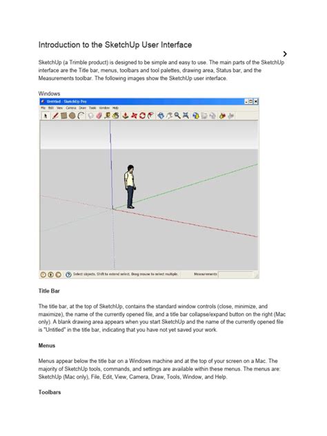 Part 01 Introduction To The Sketchup User Interface Pdf Window Computing Sketch Up
