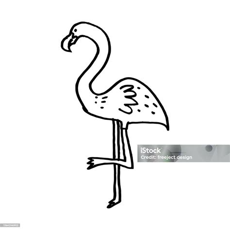 스티커 요소 디자인 등을 위한 플라밍고의 일러스트레이션 개념에 대한 스톡 벡터 아트 및 기타 이미지 개념 개념과 주제 검은색 Istock