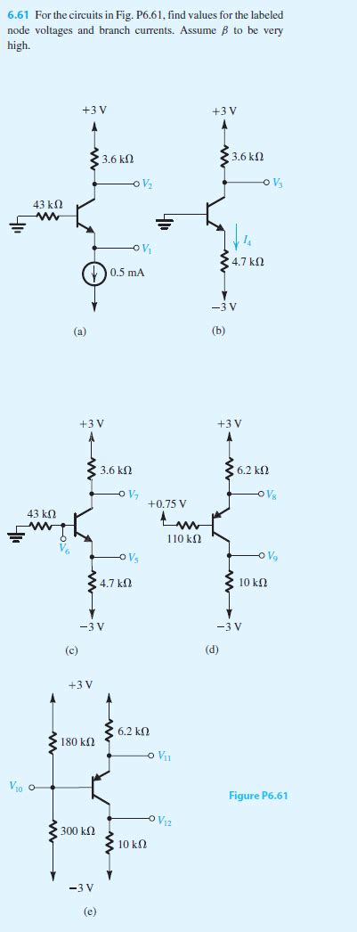 for the circuits below find values for the labeled node voltages and