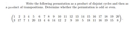 solved write the following permutation as a product of