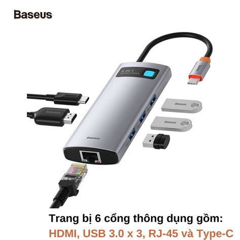 Hub chuyển Type C Baseus 6 in 1