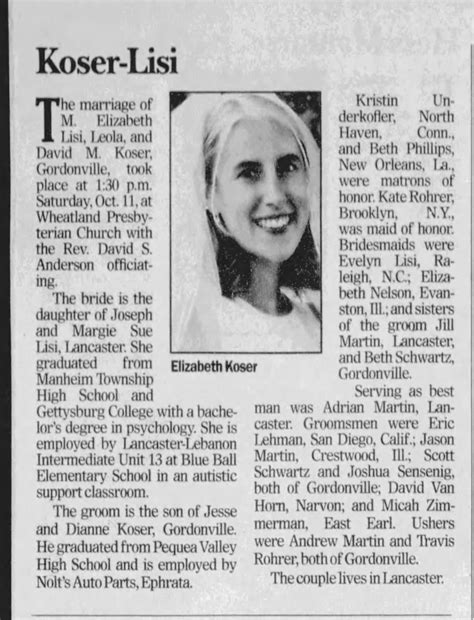 Marriage Of Lisi Koser ™