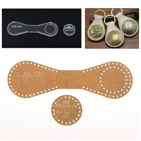 Diy Acrylic Clear Craft Pattern Template Set Tool For Leather Keychain Craft Aab 236 2pcs