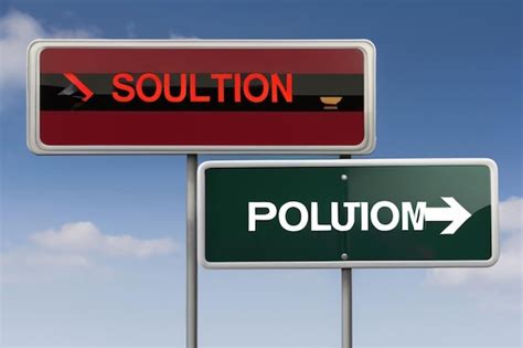 Premium Photo Road Signs With Solution And Problem Text Pointing In Opposite Directions