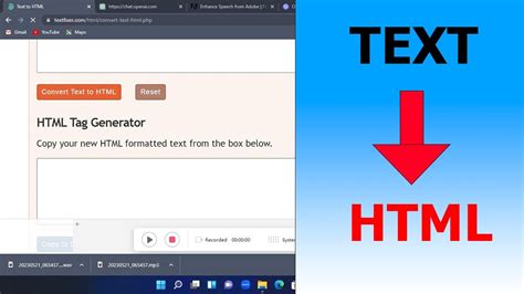 How To Convert Text To Html Code Youtube
