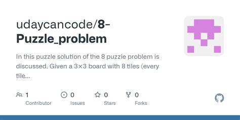 Github Udaycancode8 Puzzleproblem In This Puzzle Solution Of The 8 Puzzle Problem Is