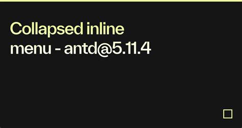 Collapsed Inline Menu Antd5114 Codesandbox