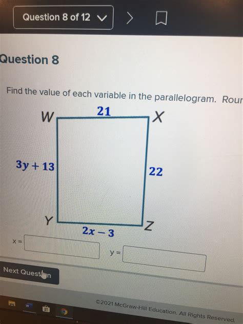 answered find the value of each variable in the… bartleby
